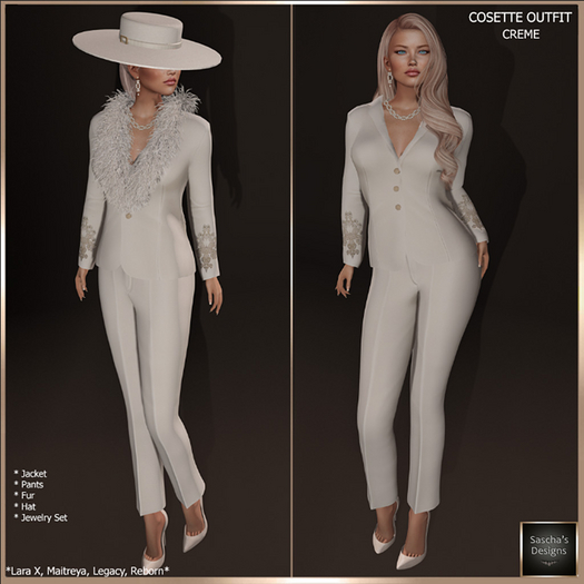 Second Life Marketplace - SAS - Cosette Creme Outfit (LaraX & MB)